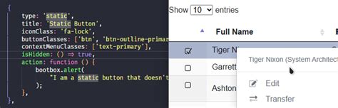 Cannot Get Static Context Menu Item To Display Issue 7 Torrobinson Datatables Contextual