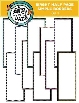 Bright Half Page Simple Borders Set 1 Orange And Yellow Border
