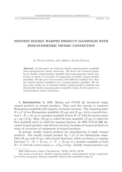 Pdf Einstein Doubly Warped Product Manifolds With Semi Symmetric