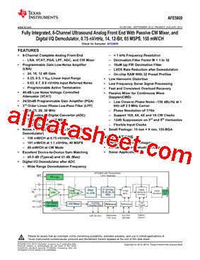 AFE Datasheet PDF Texas Instruments