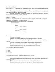 C Classes Objects Pdf C Classes Objects Everything In C Is Associated With Classes And