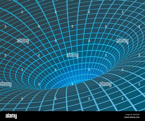 Wormhole Singularity And Event Horizon Warp Space And Time Digital Visualisation Of Black