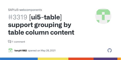 Ui5 Table Support Grouping By Table Column Content Issue 3319 SAP Ui5 Webcomponents GitHub