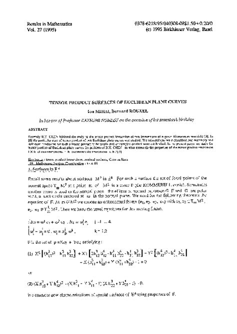 Pdf Properties Of Tensor Products Of Plane Curves