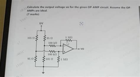 [solved] calculate the output voltage vo for the given op a