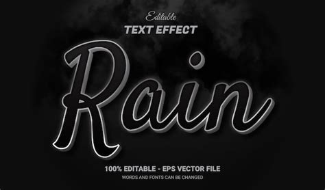 Premium Vector Rain Editable Text Effect