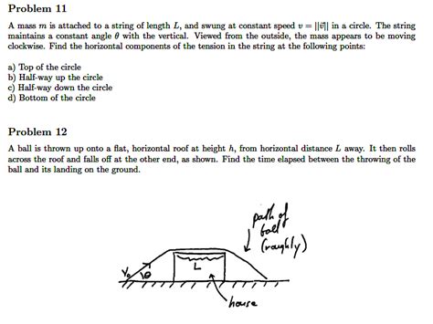 Solved Problem 11 A Mass M Is Attached To A String Of Length