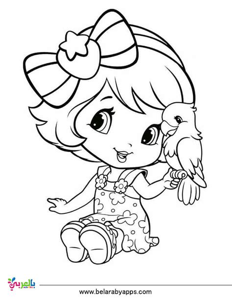 جاهزة للتلوين رسومات بنات للتلوين