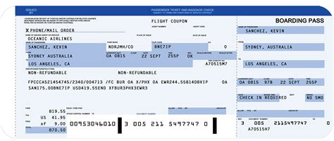 Printable Fake Airline Ticket Template Free