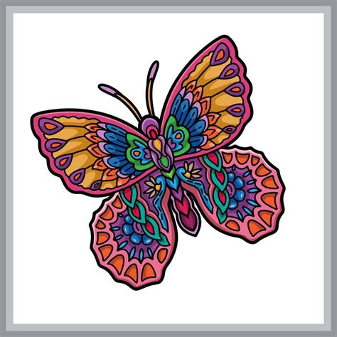 Colorful Butterfly Mandala Arts Isolated On White Background 49693947