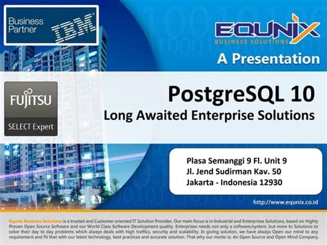 Postgresql 10 Long Awaited Enterprise Solutions Ppt