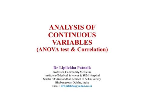 Anova Test And Correlation Pdf