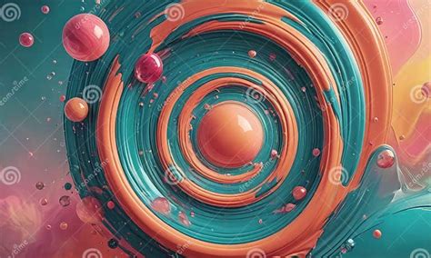 Vibrant Abstract Composition Features Concentric Circles Varying Sizes