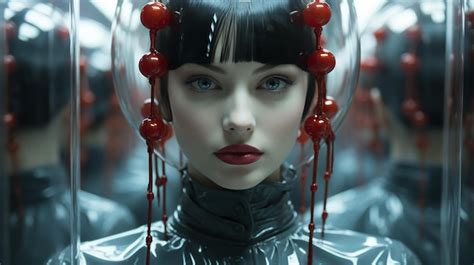 Premium Photo Smiling Portrait Of Mysterious Japanese Woman With A Mischievous Aura