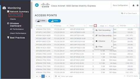 Cisco Mobility Express 導入ガイド Mobility Express ネットワークのモニタ [cisco Wireless Lan Controller ソフトウェア