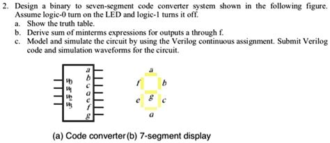 Solved Design A Binary To Seven Segment Code Converter System Shown In The Following Figure