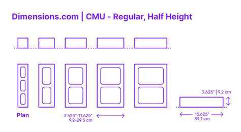 Cmu Regular Corner Dimensions And Drawings