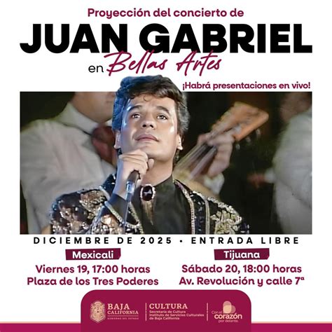 Proyección Juan Gabriel En Bellas Artes En Mexicali 2025