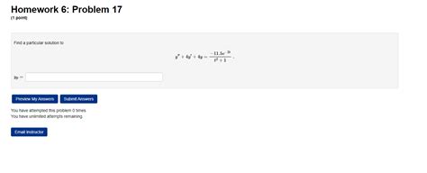 Solved Homework 6 Problem 17 1 Point Find A Particular