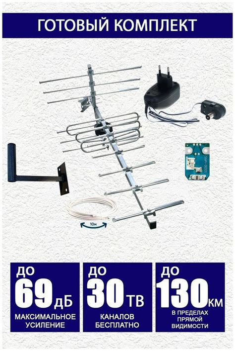 Уличная антенна для цифрового ТВ Спектр 12 А2 12В АКТИВНАЯ СПЕКТР Dvb T2 до 130 км от