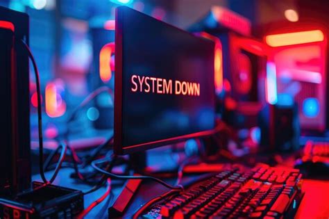 Red Screen Alert System Crash Notification Premium Ai Generated Image