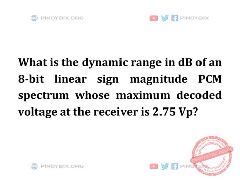 Solution What Is The Dynamic Range In Db Of An 8 Bit Linear Sign