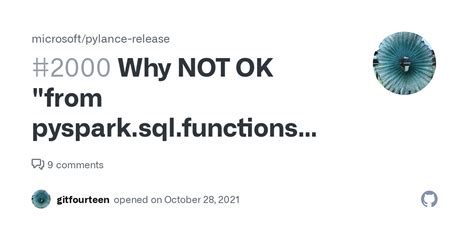 Why Not Ok From Pyspark Sql Functions Import Issue Microsoft Pylance Release