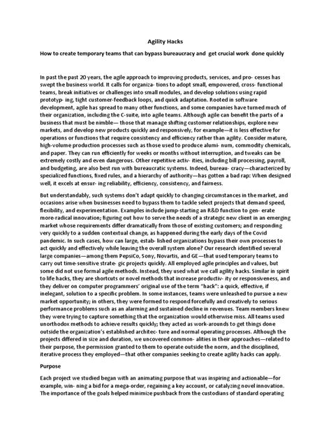 Agility Hacks Pdf Agile Software Development Innovation