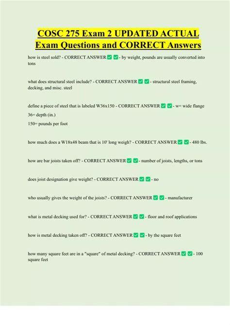 Cosc 275 Exam 2 Updated Actual Exam Questions And Correct Answers Cosc Stuvia Us