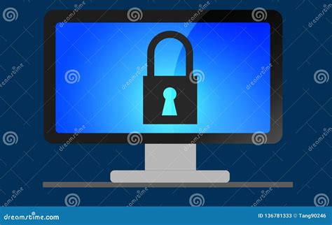 Computer Screen With A Lock Sign Stock Illustration Illustration Of Graphic Password 136781333