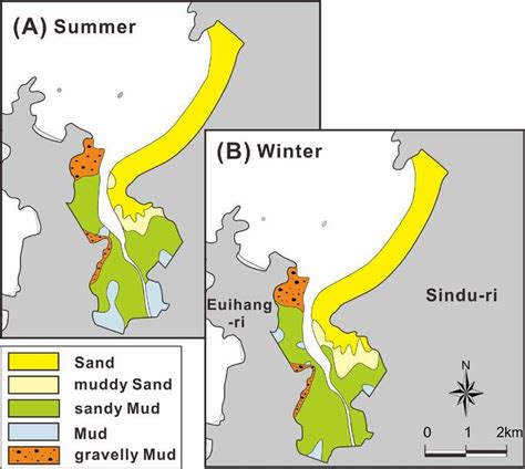 Spatial Distributional Patterns Of Surface Sediments In The Summer A