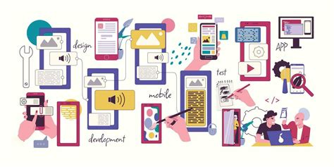 Mobile App Development Abstract Set Vector Art At Vecteezy