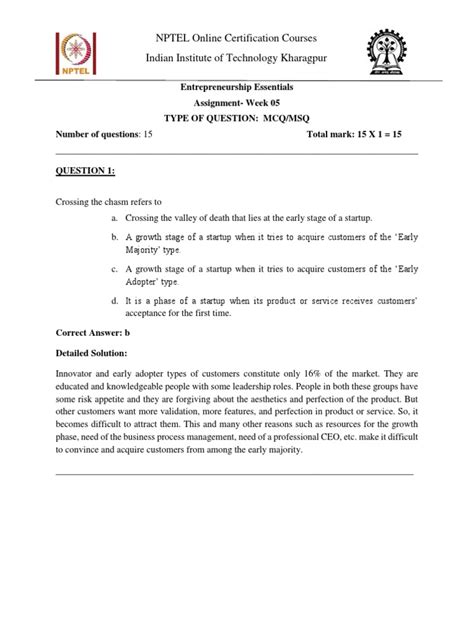 Assignment Week 5 Pdf Lean Startup Small Business And Entrepreneurs