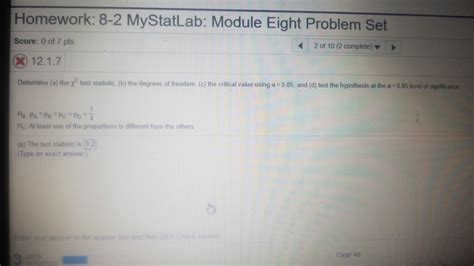 Solved Homework 8 2 MyStatlab Module Eight Problem Set Chegg Com
