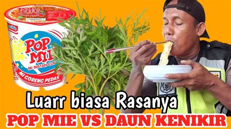 MAKAN POP MIE PAKE DAUN KENIKIR - YouTube