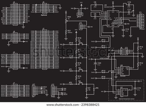 Vector Electrical Schematic Diagram Digital Electronic Stock Vector Royalty Free 2398388421