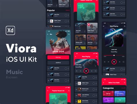 Viora IOS UI Kit Free XD Resource Adobe XD Elements