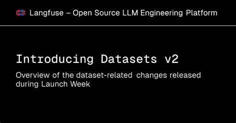 Introducing Datasets V2 Langfuse