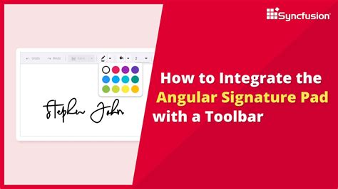 How To Integrate The Angular Signature Pad With A Toolbar Youtube