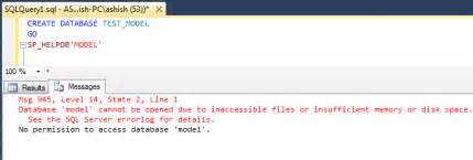 Ashish Sql Life How To Start Sql Server If Model Database Corrupt In
