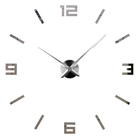 Настінний годинник 3d Великий Instant — 3d годинник самоклеючий з дзеркальним ефектом діаметр