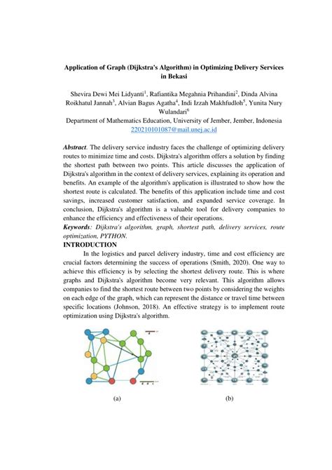 Pdf Application Of Graph Dijkstras Algorithm In Optimizing