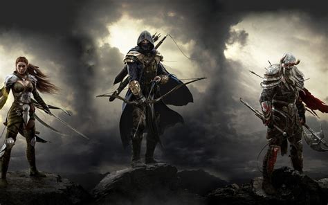 Elder Scrolls Online Epic Trio Hd Wallpaper 2560x1600 Wallpaper Abyss