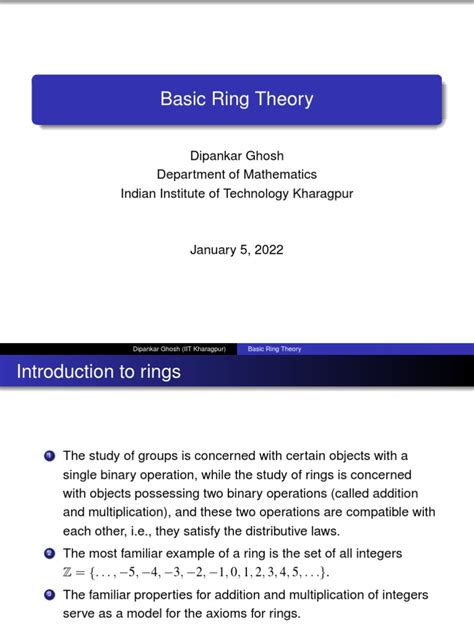 Ipad Lecture 1 3 On Ring Theory Pdf Ring Mathematics Field Mathematics