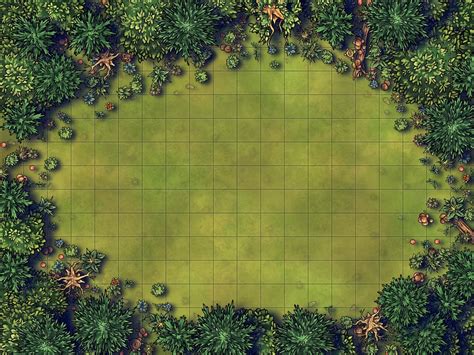 Forest Clearing Battle Map For Dandd Night And Day Printable Rpg Map