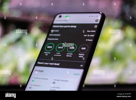 Fiverr Interface Of The Visible On The Android Mobile Screen On Green Background Stock Photo Alamy
