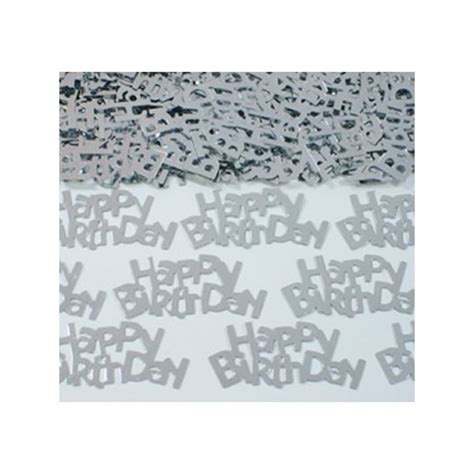 Happy Birthday Confetti Happy Birthday 14g Silver Shaped Single Pack