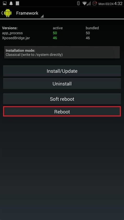 how to activate modules after installation in xposed installer