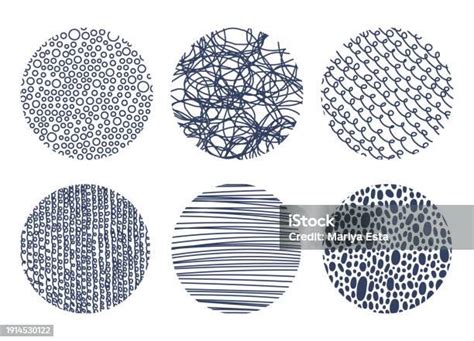 손으로 그린 둥근 패턴입니다 낙서 추상 점선 모양 얼룩 부화 낙서 패턴 평면 낙서 벡터 일러스트 레이 션 세트 개체 그룹에 대한 스톡 벡터 아트 및 기타 이미지 Istock