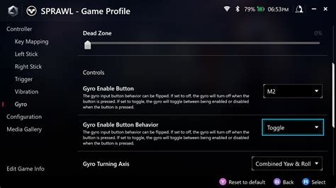 how to calibrate and configure gyro on the rog ally